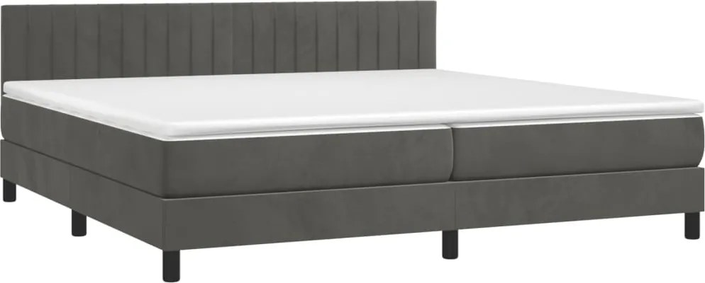 Box spring postel s matrací tmavě šedá 200x200 cm samet 3141444