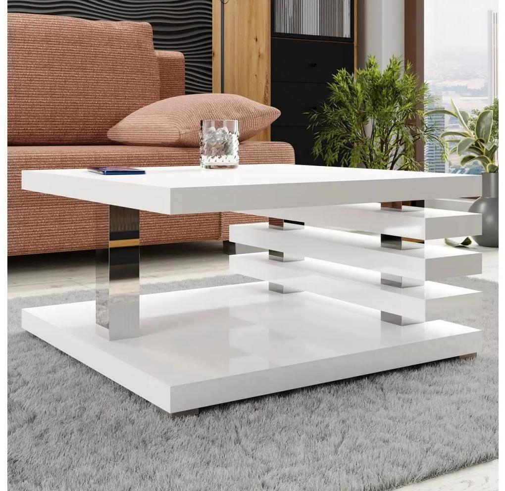 MIRJAN 24 | Konferenční stolek KYOTO 31x60 cm lesklá bílá | MJ0015