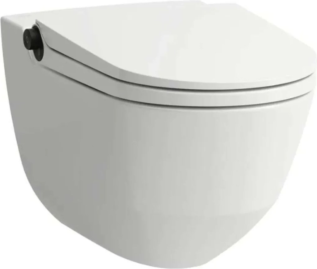 Laufen Cleanet Riva - Elektronický bidet s keramikou, závěsný, Rimless, SoftClose, matná bílá/matná černá H8206917650001