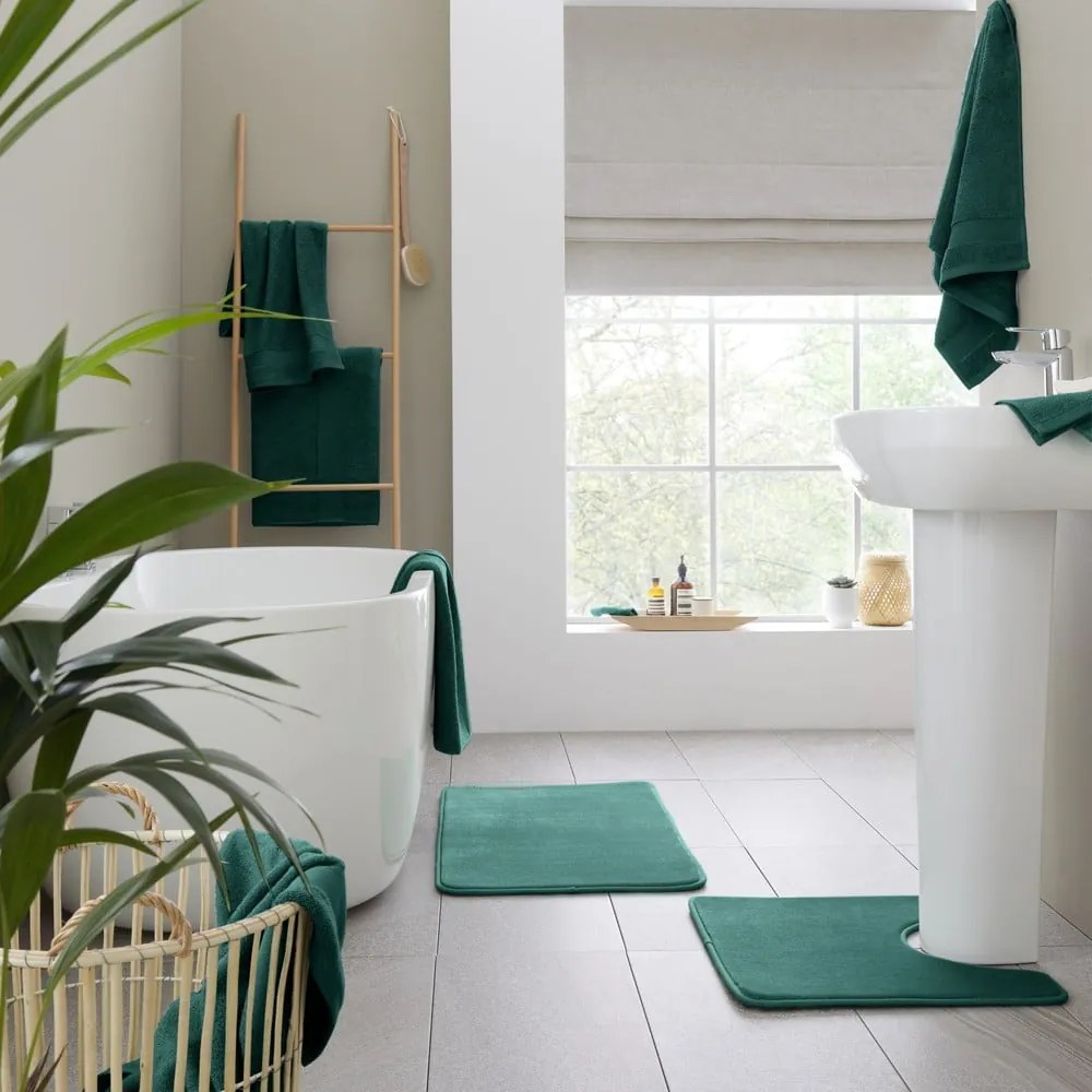 Tmavě zelené froté bavlněné ručníky a osušky v sadě 6 ks Anti-Bacterial – Catherine Lansfield