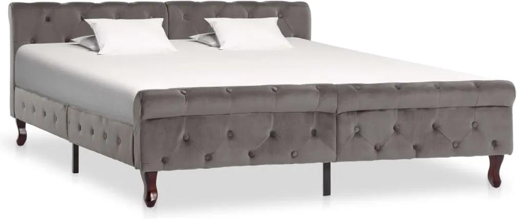 Rám postele Keeline - šedý samet | 160 x 200 cm