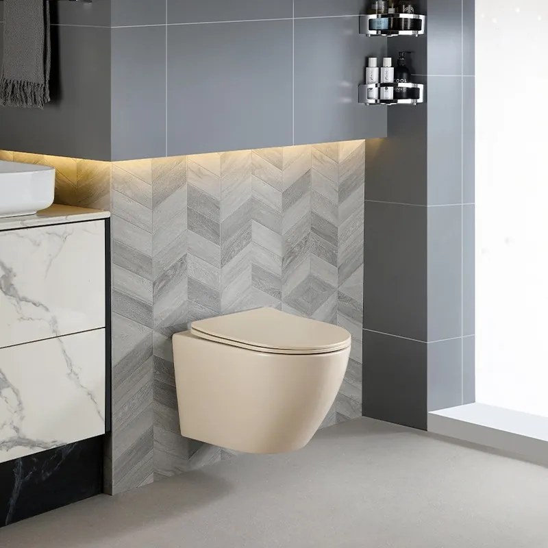 BPS-koupelny Závěsná WC mísa se SoftClose sedátkem HYD-6978, cappuccino
