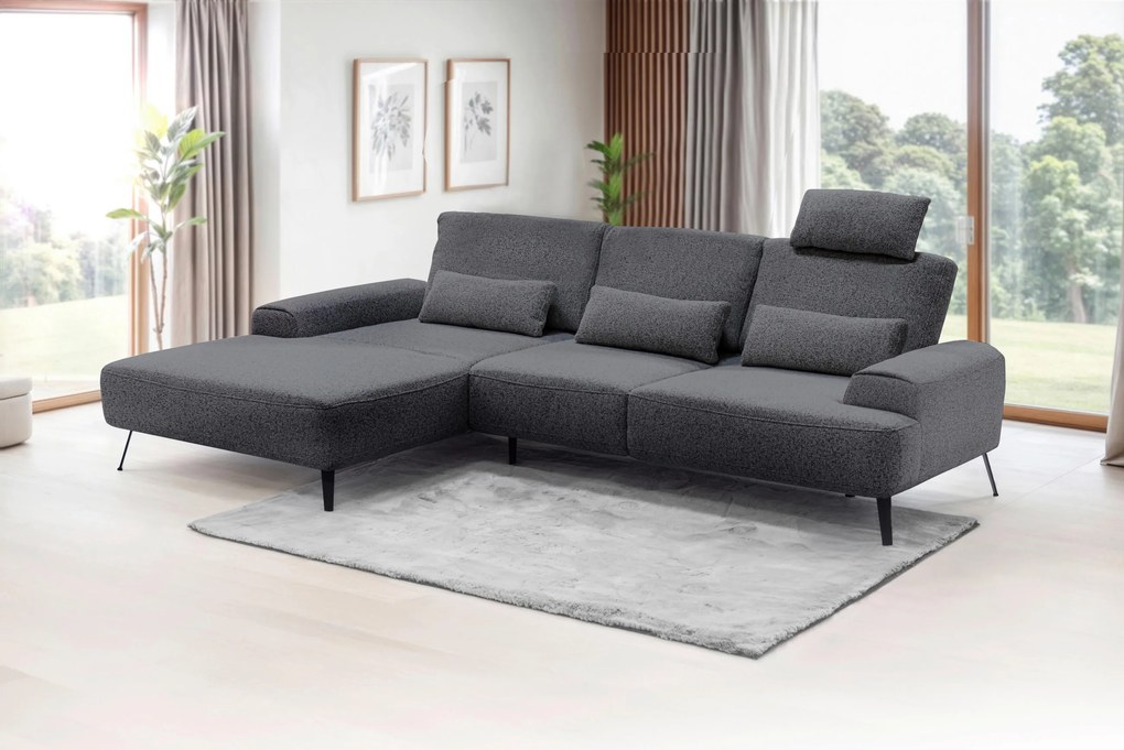 XXXLutz ROHOVÁ SEDAČKA, textil, tmavě šedá MID.YOU - Sedací soupravy - 000694007707