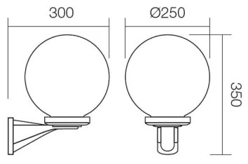 Redo 9789 - Venkovní nástěnné svítidlo SFERA 1xE27/42W/230V IP44 bílá