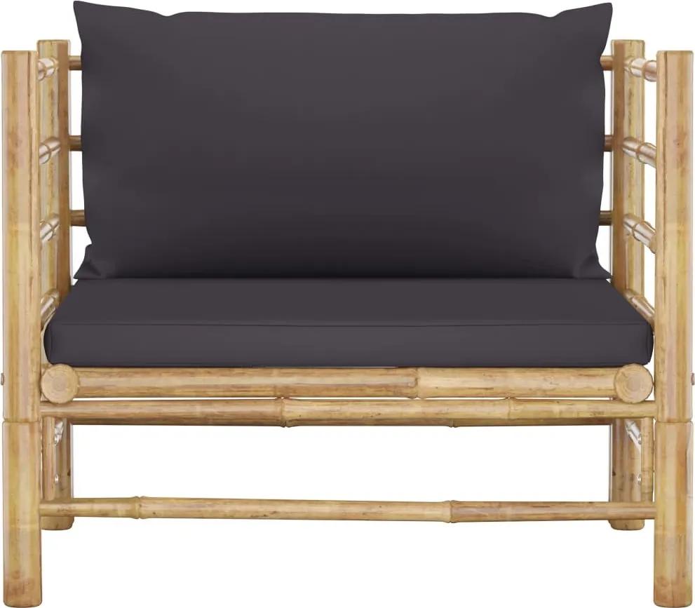 vidaXL 5dílná zahradní sedací souprava + krémově bílé podušky bambus [3058208] Barva: krémová