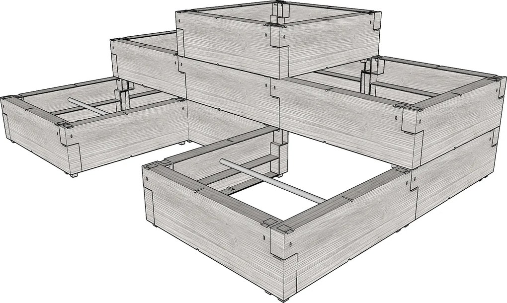 LANIT PLAST, s.r.o. vyvýšený záhon JUWEL TIMBER ERGOLINE StepTwo (20479) LG3132