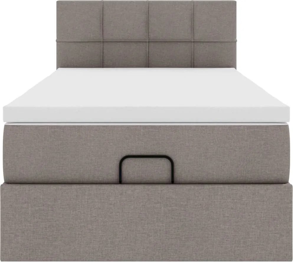 Osmanský postel s matrací taupe 90x200 cm textil 3311432
