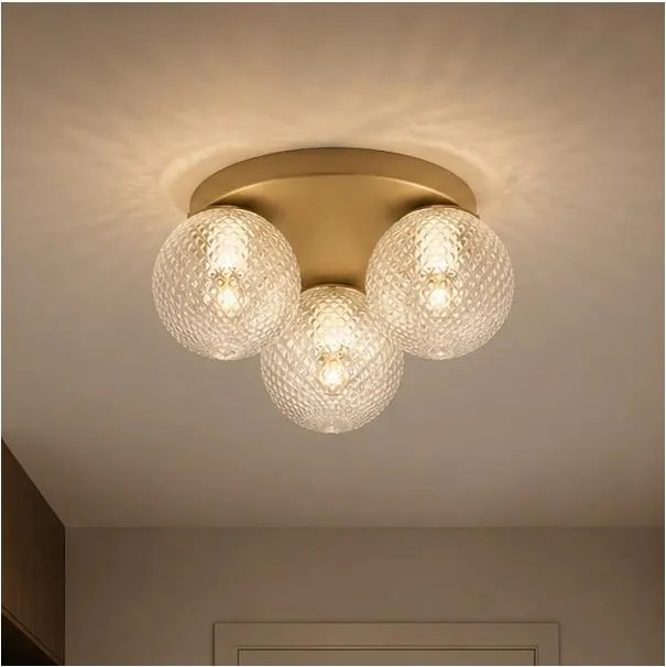 Brilagi - Stropní svítidlo STELLA 3xE27/60W/230V pr. 35 cm béžová/zlatá
