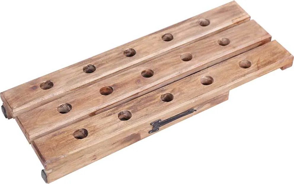 Stojan na víno na 15 lahví 26x50x70 cm masivní mahagonové dřevo 283900