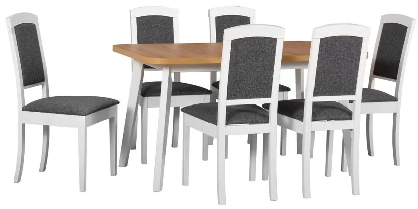 stoly/jidelni-stul-oslo-6 deska stolu ořech, nohy stolu bílá
