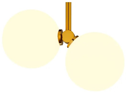 Jupiter 1918 - Lustr na tyči LUNA 2xG9/40W/230V mosaz/černá