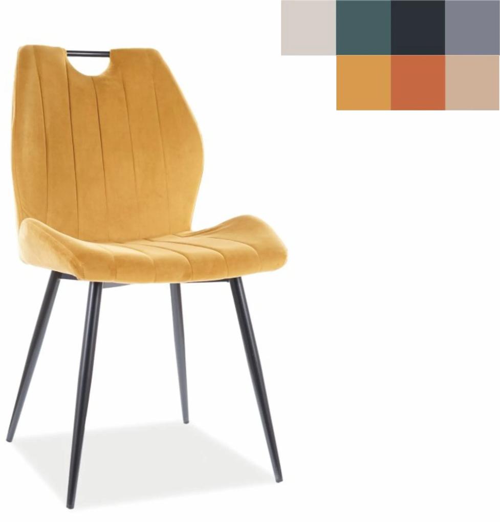 SIGNAL Jídelní židle - ARCO Velvet, různé barvy na výběr Čalounění: černá (Bluvel 19)
