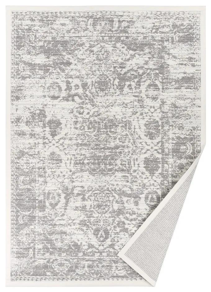 Bílý vzorovaný oboustranný koberec Narma Palmse, 140 x 200 cm