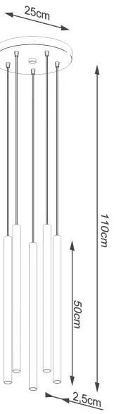 Sollux SL.1528 - Lustr na lanku PASTELO 5xG9/8W/230V červená