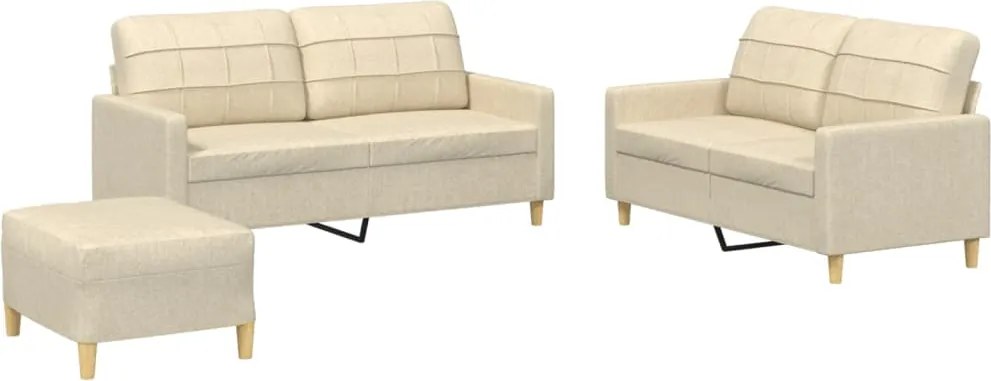 3dílná sedací souprava s poduškami krémová textil 3201284