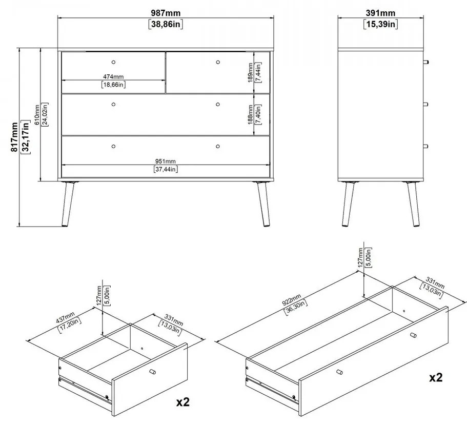 Komoda Boaz II, bílá