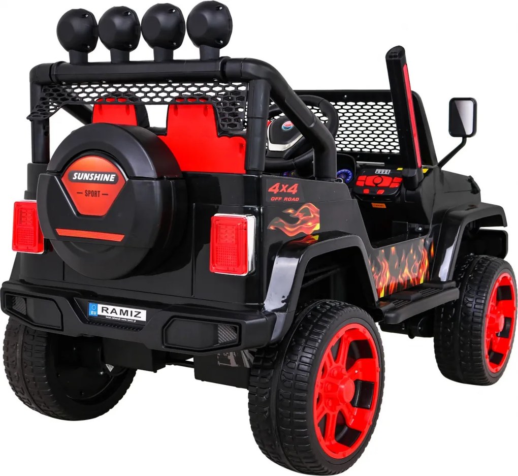 Ramiz Terénní autíčko Raptor Drifter plameny + ovladač + pohon 4x4 + úložný prostor + pozvolný rozjezd + MP3 LED