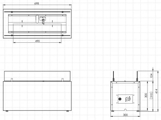 Planika Rio GAS - Venkovní plynový krb 41,4x69,8 cm 10kW