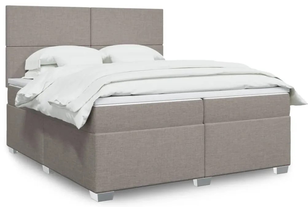 Box spring postel s matrací taupe 200x200 cm textil 3292892