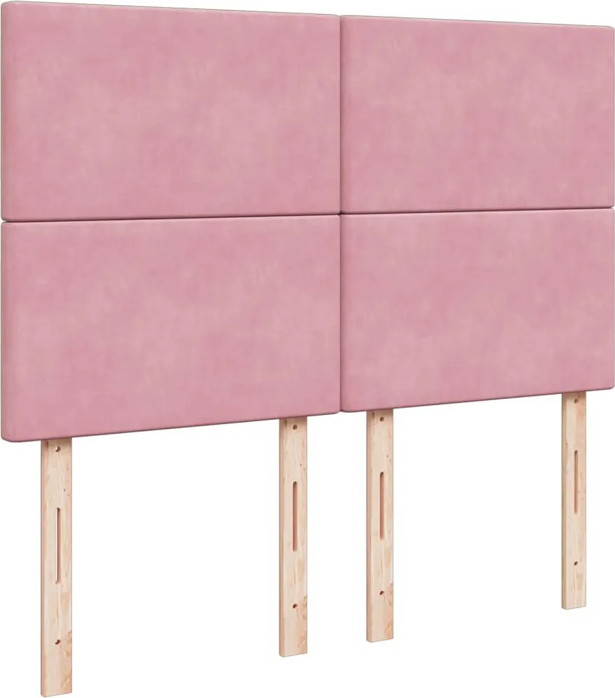 Box spring postel s matrací růžová 160x200 cm samet 3293253