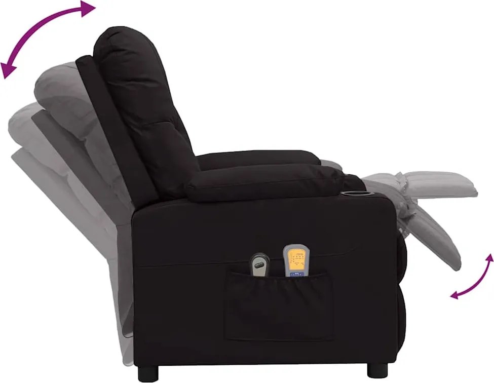 Elektrické masážní křeslo černé umělá kůže 3098870