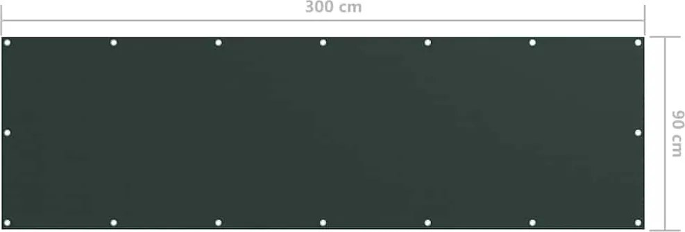 Balkónová zástěna tmavě zelená 90 x 300 cm oxfordská látka 135000