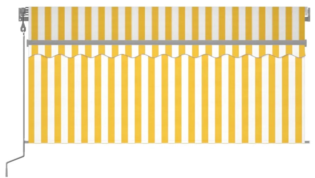 vidaXL Marketos Automatická zatahovací markýza s roletou 3 x 2,5 m žlutobílá