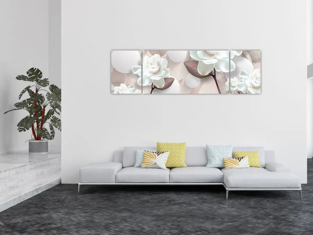 Obraz - Květý růží (170x50 cm)