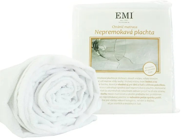 Plachta ložní nepromokavá bílá EMI, Plachta 90x200