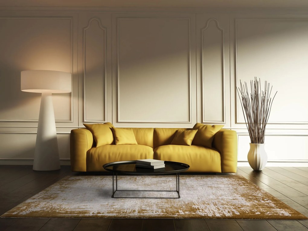 Tribeca Design Kusový koberec Zoom Border Gold Rozměry: 240x340 cm