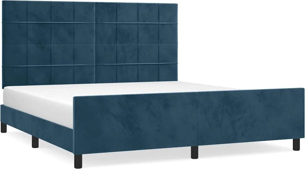 Rám postele bez matrace tmavě modrý 160x200 cm samet 3125767