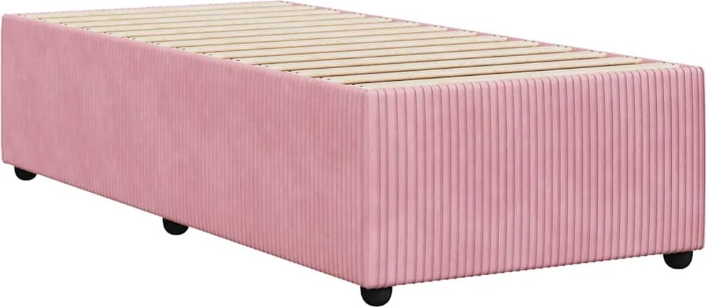 Rám postele růžový 100 x 200 cm samet 3284993