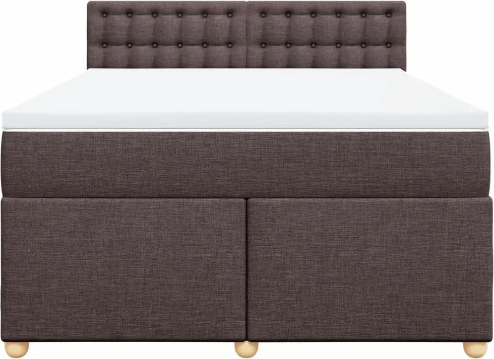 Box spring postel s matrací tmavě hnědá 160x200 cm textil 3289048