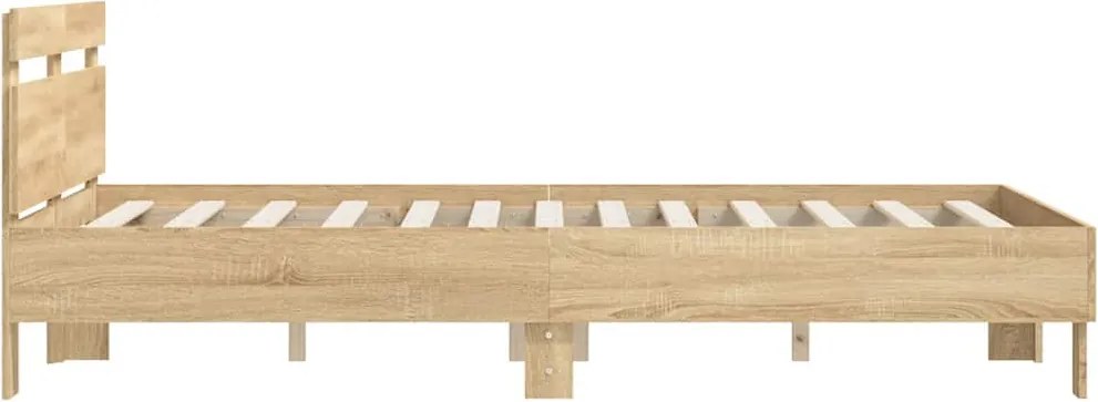 Rám postele s čelem dub sonoma 135 x 190 cm kompozitní dřevo 3207443