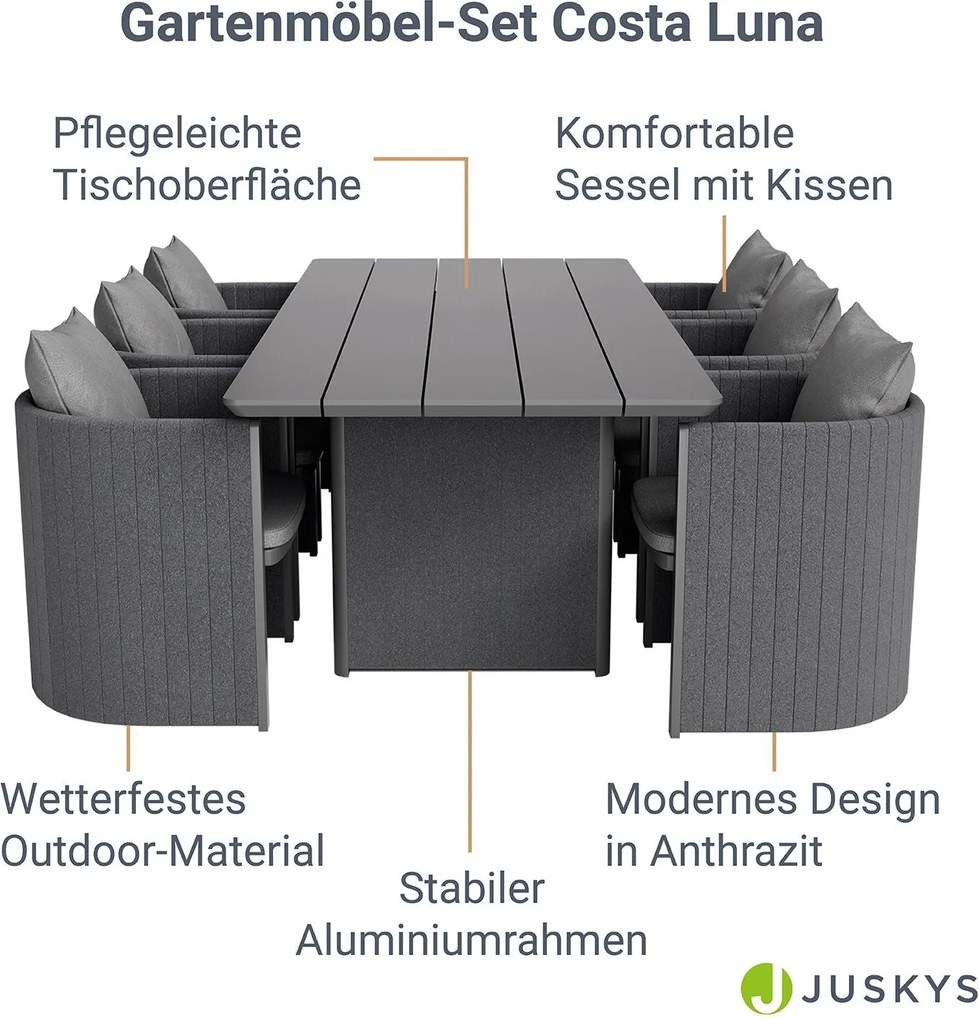 Juskys Zahradní jídelní set Costa Luna pro 6 osob