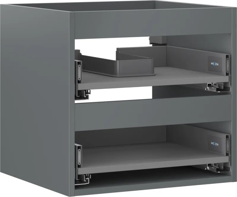 Mexen Box-A, závěsná skříňka 50 cm, 2 zásuvky, grafitová matná, 91AX0-0500-470-2-66