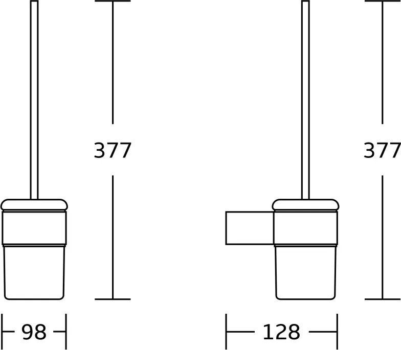 Mexen Base, záchodový wc kartáč, černá matná, 7088250-70