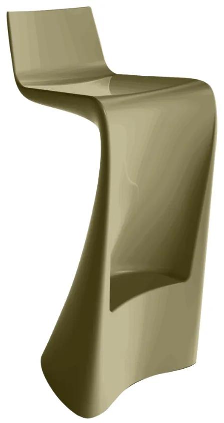 OnaDnes -20% VONDOM Khaki zelená plastová barová židle WING 72 cm