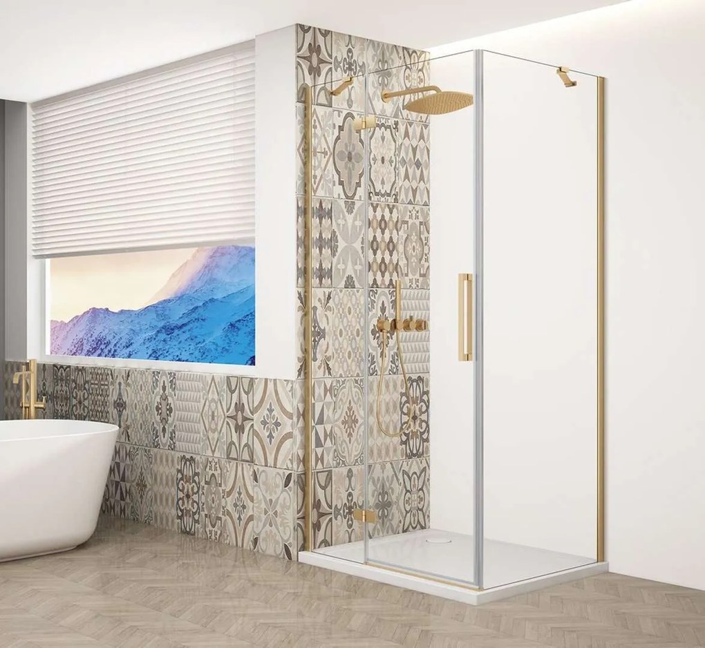 Gelco Trinity - Sprchový kout 100x120 cm, levé, čiré sklo/zlatá GT5612-10CL-G