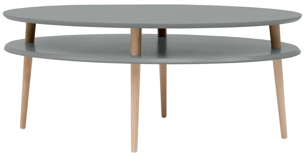 Ragaba Oválný konferenční stolek Otorten High, 110x70x45 cm, tmavě šedá/přírodní