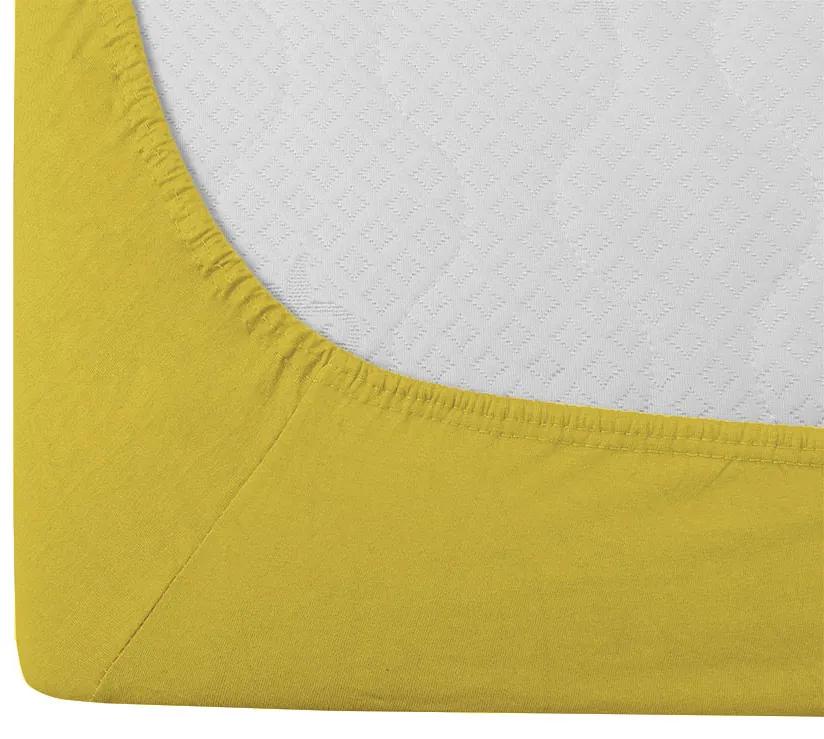 Jersey prostěradlo EXCLUSIVE žluté 180 x 200 cm
