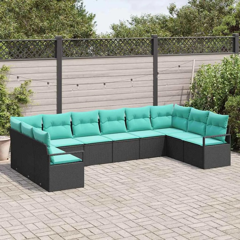 Set pohovek 10 ks Černá polyratan 3346566