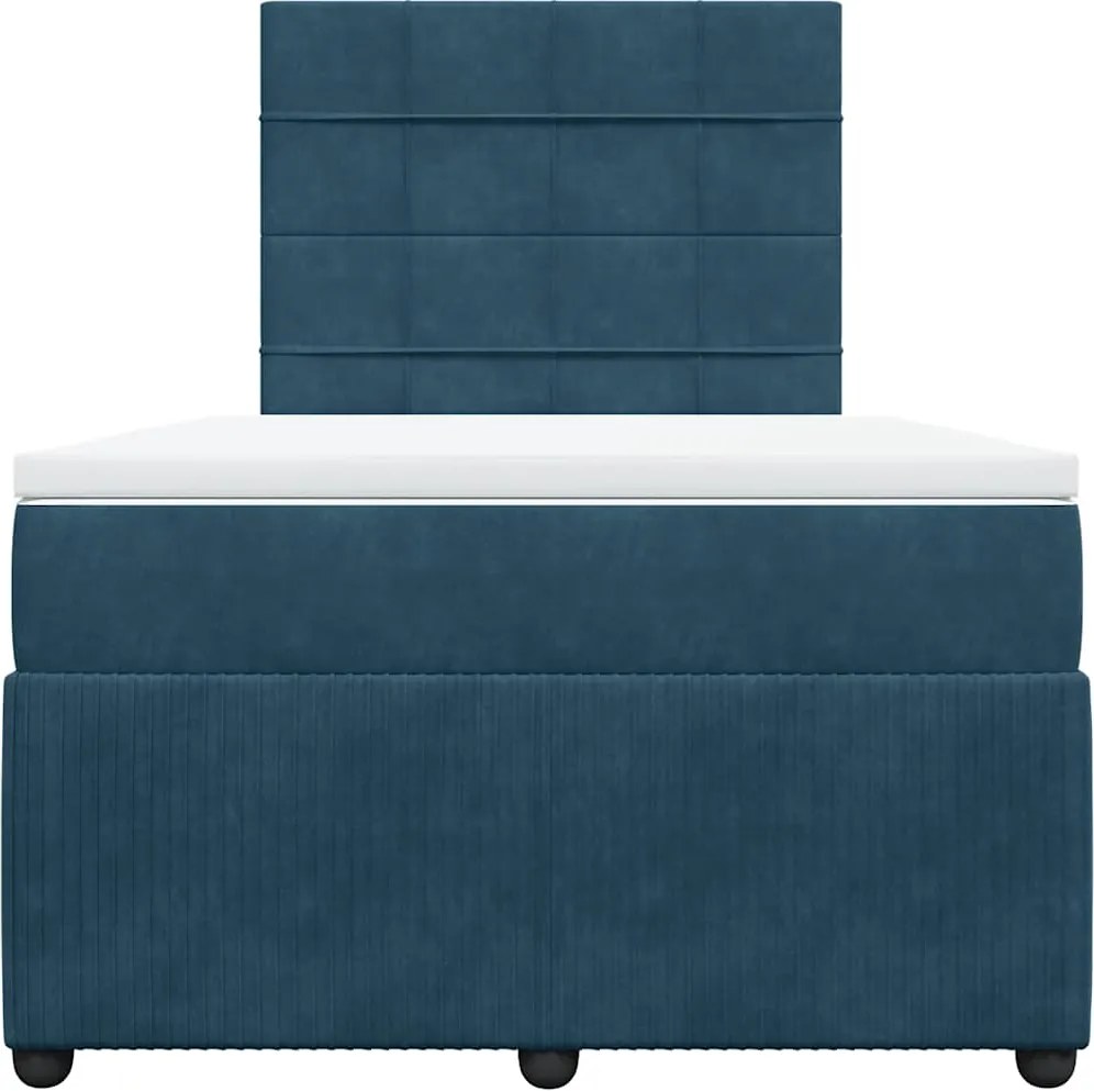 Box spring postel s matrací modrá 120 x 190 cm samet 3294590