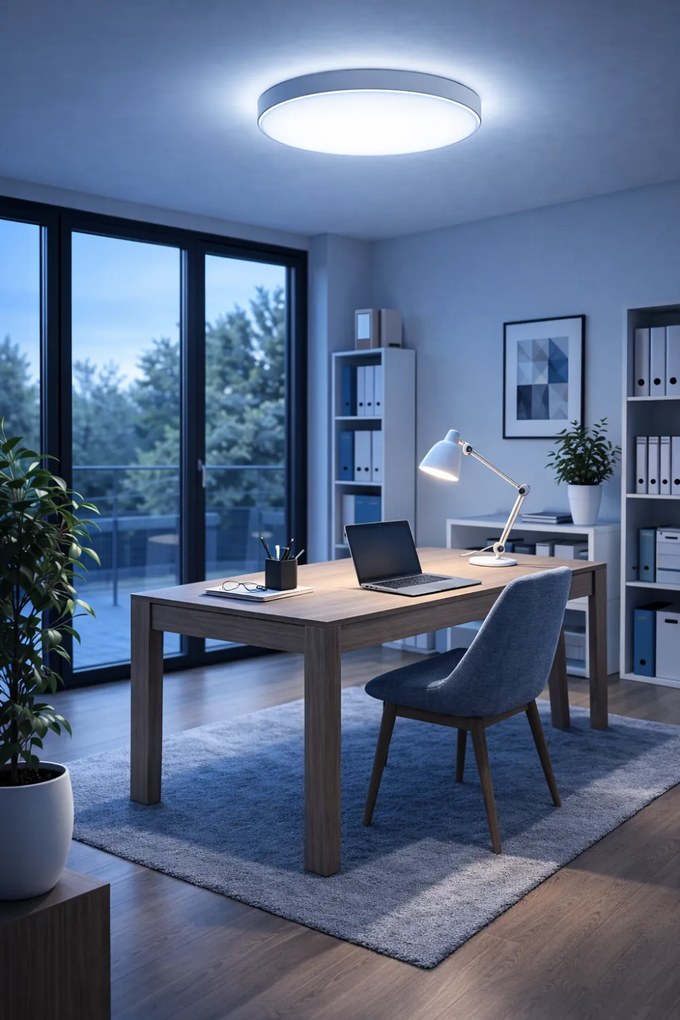 Philips HUE LED White Ambiance 41158/31/P6 Enrave S stropní svítidlo 9,6W 1220lm 2200-6500K 26,1cm bílé stmívatelné BlueTooth + HUE Switch