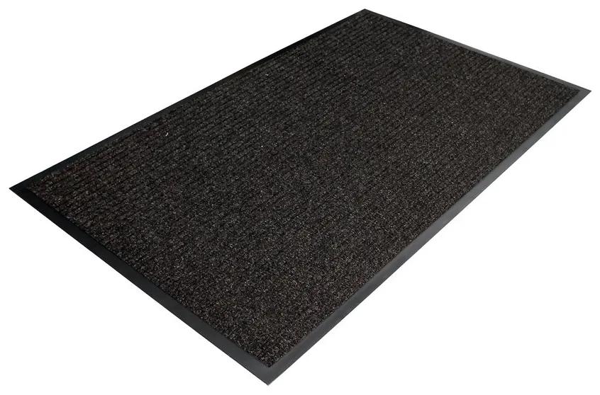 Černá textilní čistící vnitřní vstupní rohož - 90 x 60 x 0,7 cm