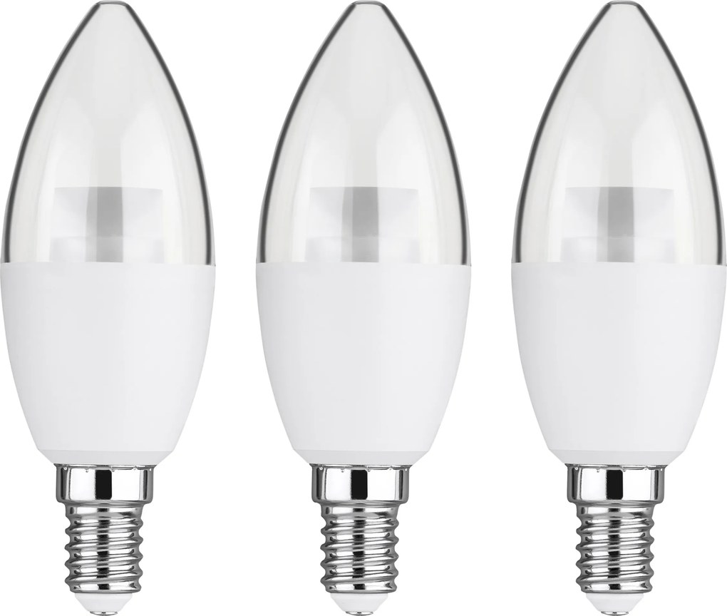 Livarno Home LED žárovka, 2 kusy / 3 kusy (4,9W svíčka E14, sada 3 ks, průhledná)