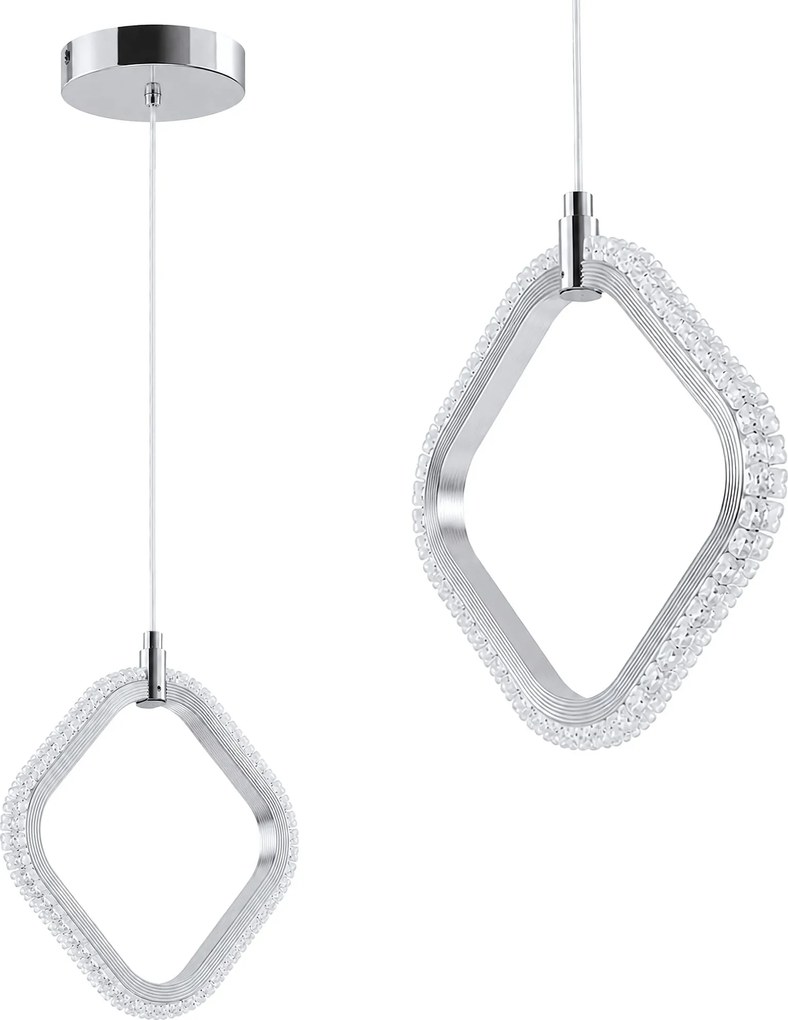 Toolight Rea, Závěsné stropní LED svítidlo LHJ127-W Chrom, OSW-03282