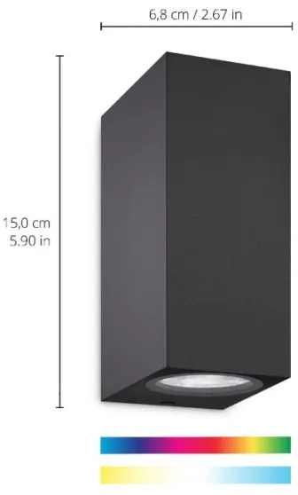 WiZ -LED RGBW Stmívatelné nástěnné svítidlo UP&DOWN 2xGU10/4,7W/230V černá Wi-Fi