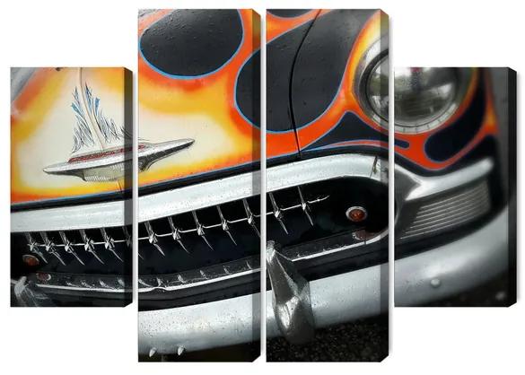 Vícedílný obraz Historické Auto S Plameny Nedostatek Nedostatek Plátno Canvas 160x120