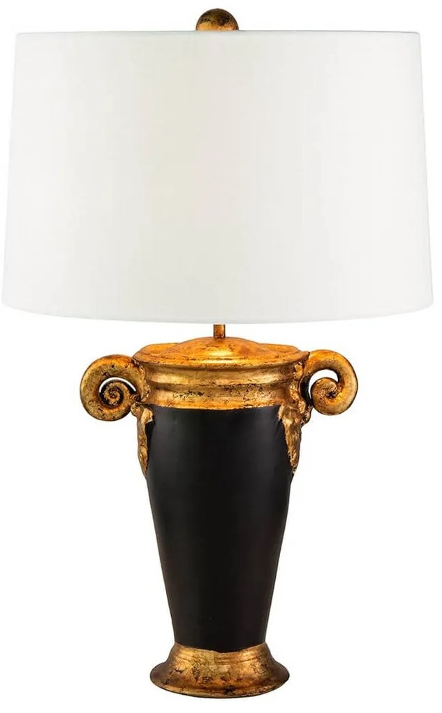 Elstead Keramická stolní lampa GALLIER černo-zlatá/63,5 cm